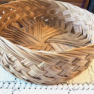 Vintage Woven Coconut Midribs Tray and Glass Holder Set. One 10.5 ...