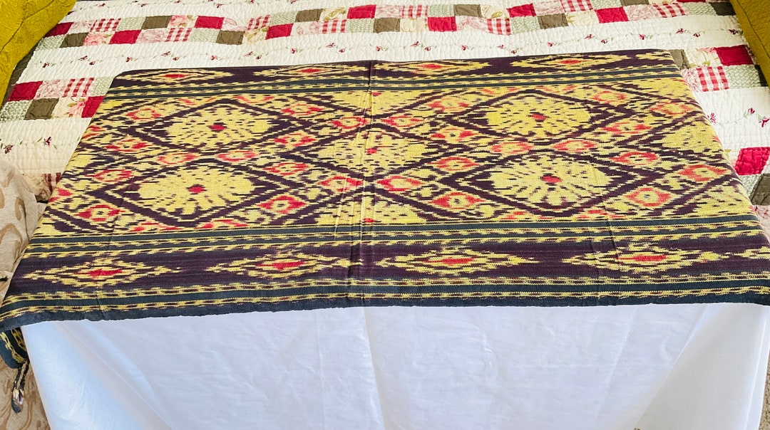 Indonesian Ikat Table Cloth / Wall Decor. Using Tribal Hanwoven, Hand ...