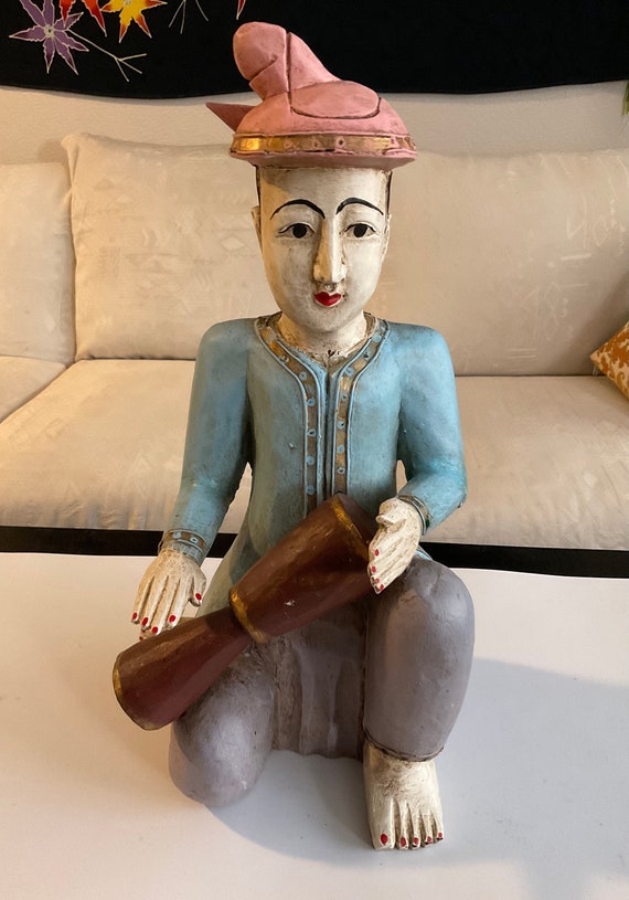 Vintage Balinese Gamelan Drummer Statue. 16.5 Tall Indonesian - Etsy