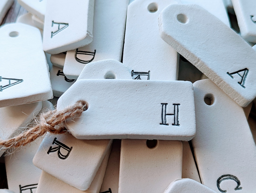 Handcrafted Initial Clay Gift Tag / Favour (alphabet Letters A to Z) - Etsy