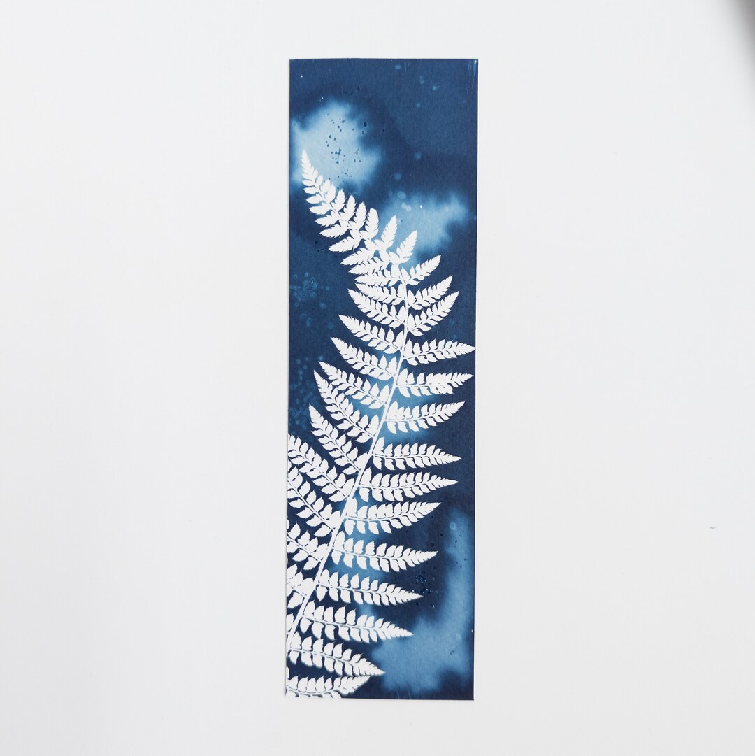 Original Botanical Art Cyanotype Print Bookmark - Etsy