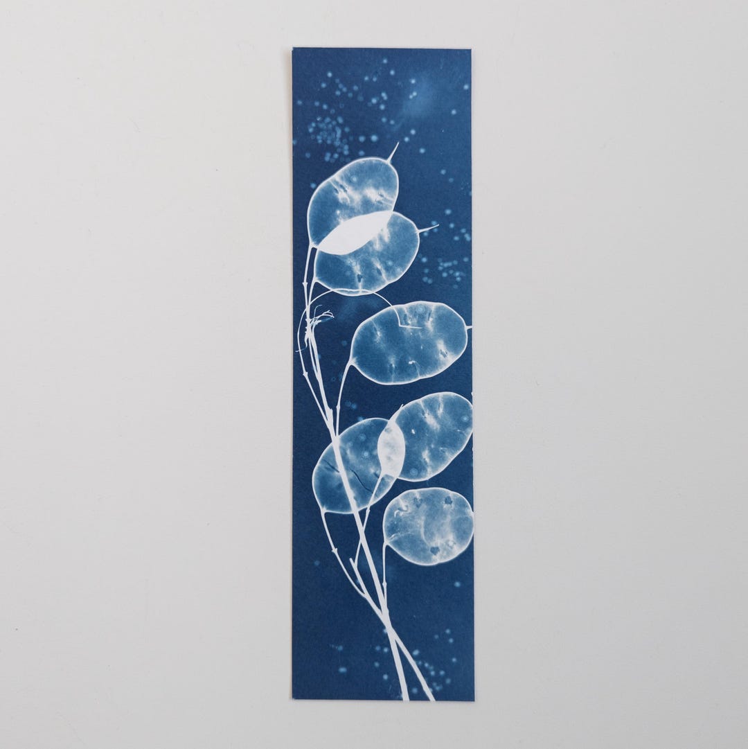 Original Botanical Art Cyanotype Print Bookmark - Etsy