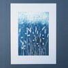 Original Botanical Art Cyanotype Print in a 5 X 5cm Metal Photo Frame ...