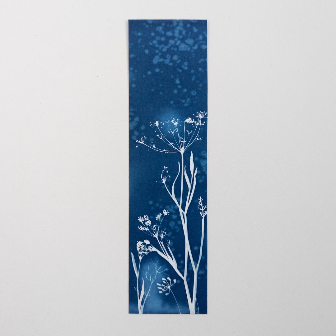 Original Botanical Art Cyanotype Print Bookmark - Etsy