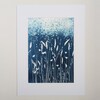 Original Botanical Art Cyanotype Print in a 5 X 5cm Metal Photo Frame ...