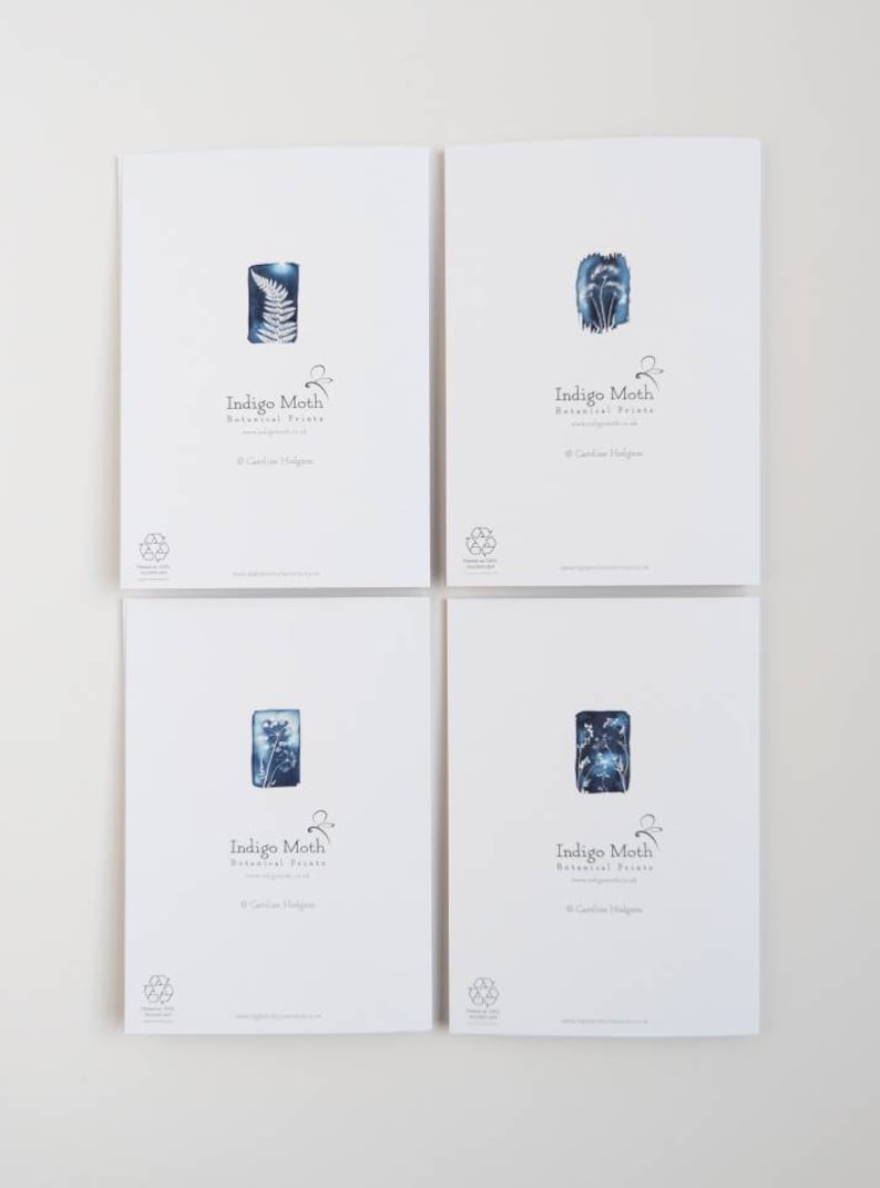 Pack of Four Blank Greetings Cards With Reproductions of My Cyanotype ...