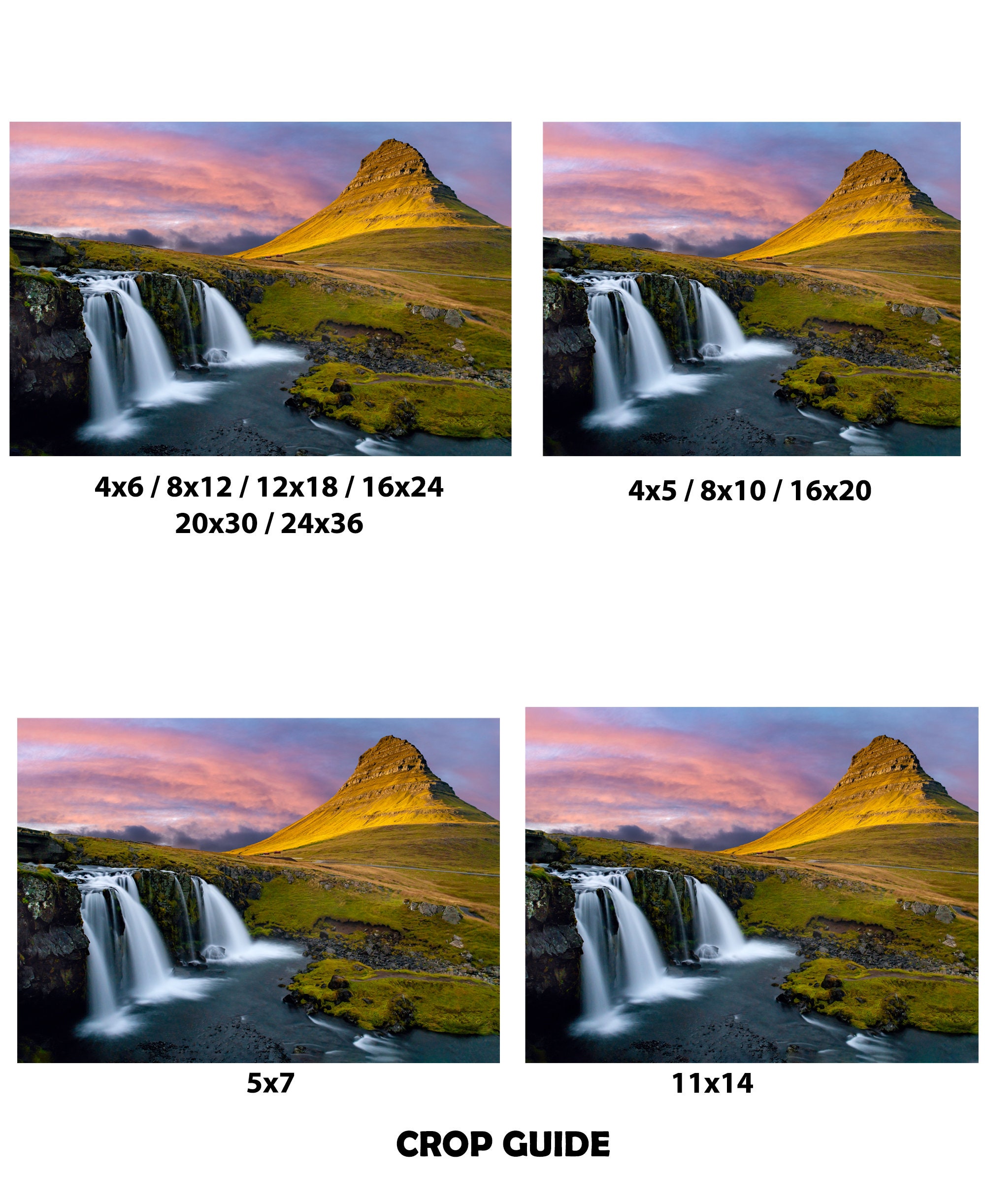 Kirkjufell Mountain Iceland Waterfall Wall Art Large Wall - Etsy