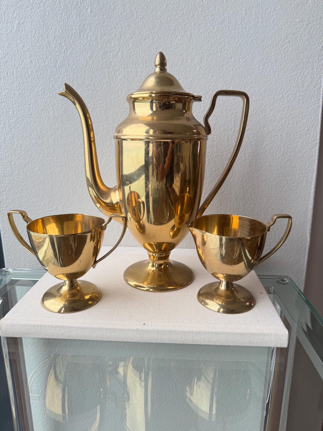 Dirilyte-dirigold Coffee Pot, Creamer, and Sugar Bowl Set Vintage - Etsy