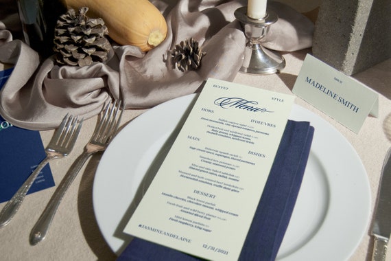 Wedding Dinner Menu Cursive DEPOSIT Let Them Eat Cake | Etsy