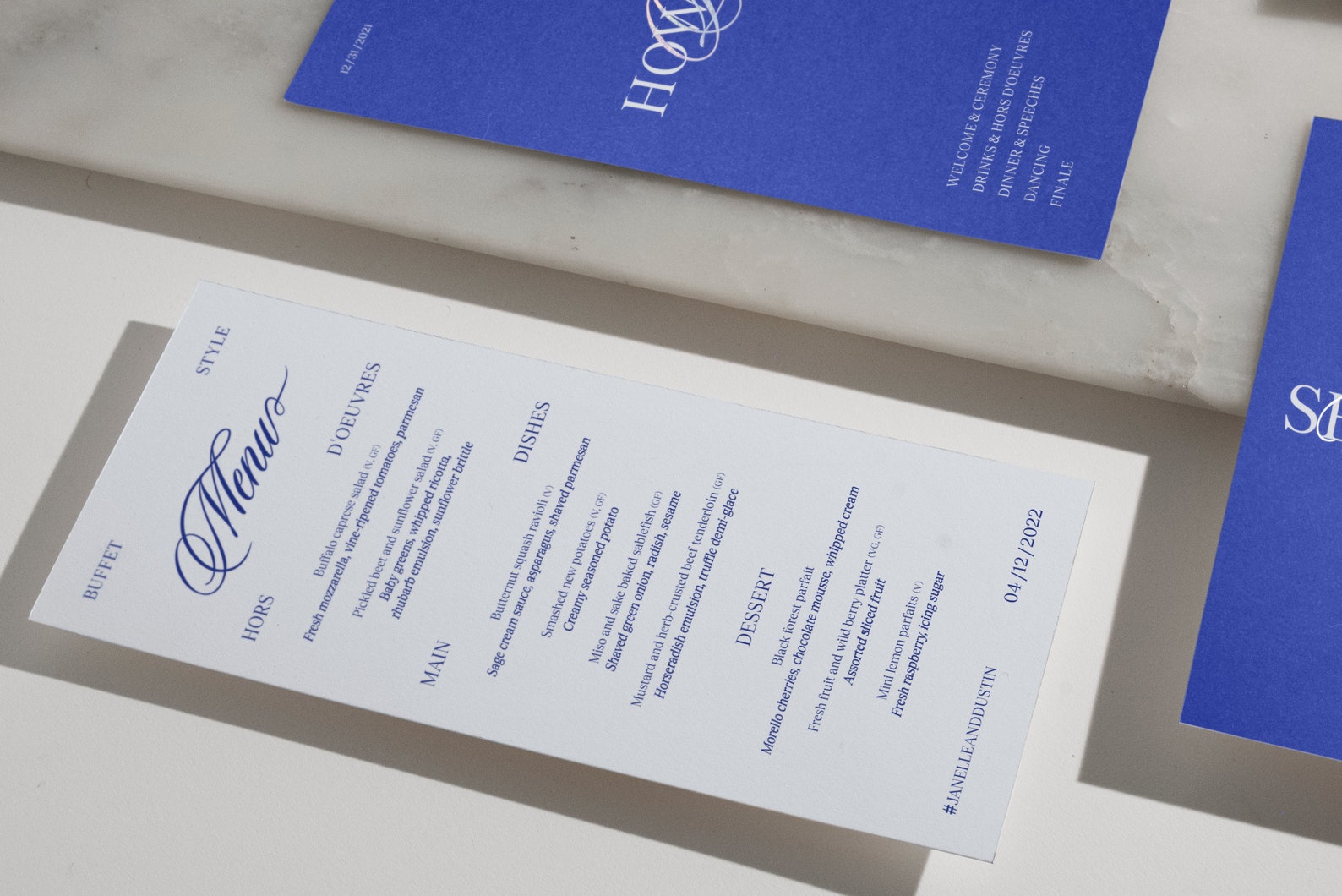 Wedding Dinner Menu – Cursive – DEPOSIT – Let Them Eat Cake Collection ...