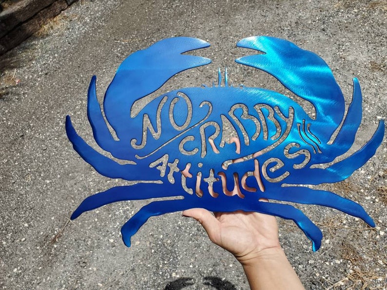 No Crabby Attitude Crab Metal Art wall Decor. Can be made | Etsy