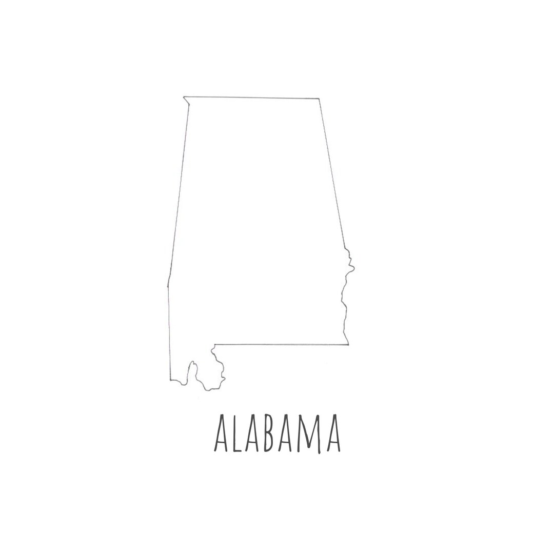 Alabama: Minimalist Line Art - Etsy