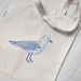 Seagull Tote Bag, Block Printed Heavy Organic Cotton Canvas Bag, 14 ...