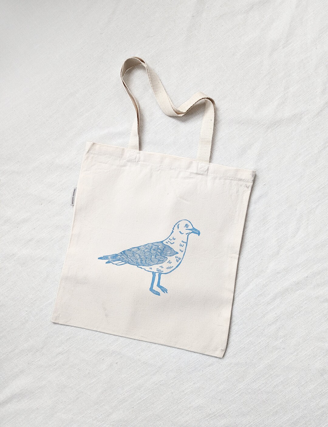 Seagull Tote Bag, Block Printed Heavy Organic Cotton Canvas Bag, 14 ...