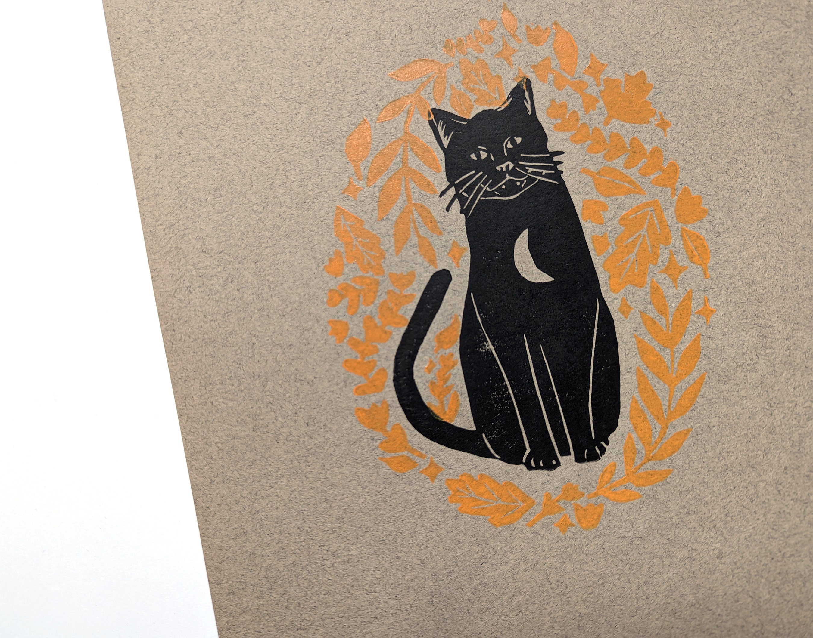Cat Print, Halloween Wall Decor, 9 X 12 Inch Original Artwork Printed ...