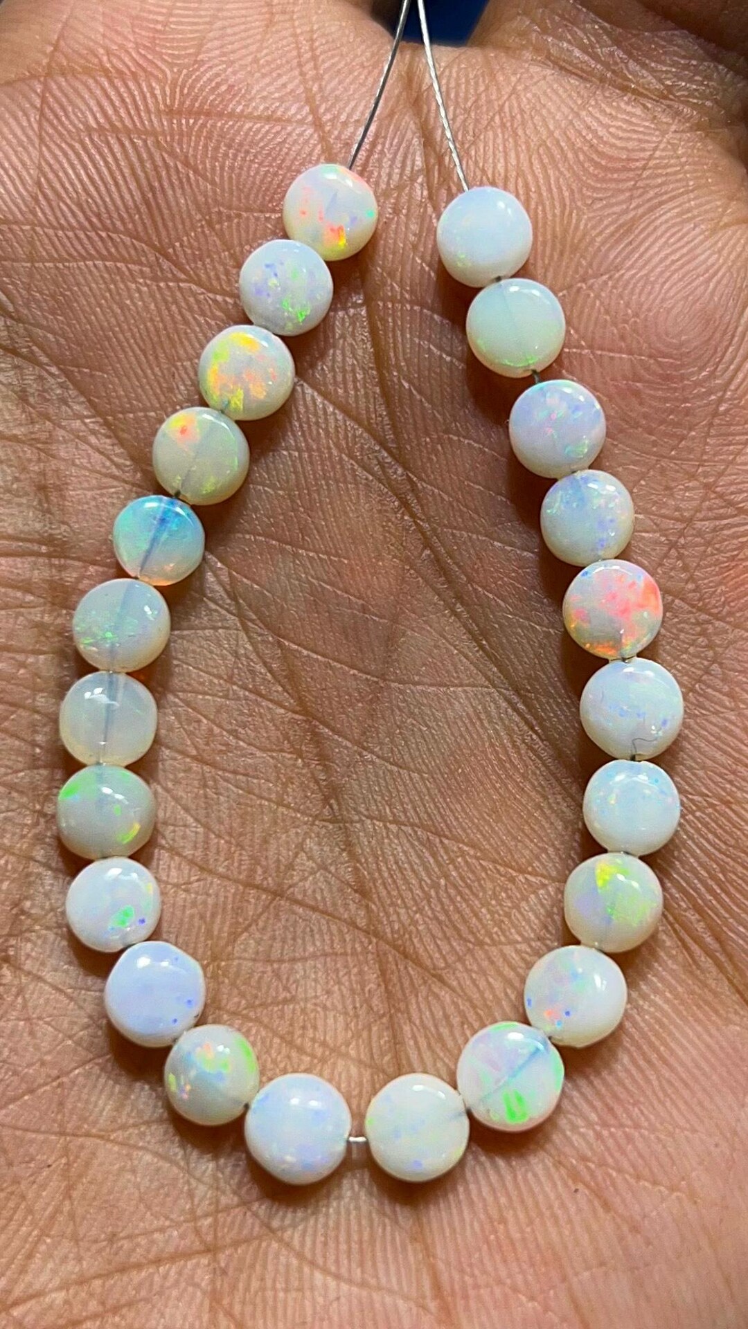 Australian Fire Opal Beads 5 Inch Strand, Smooth Round Gemstones (5X3 ...