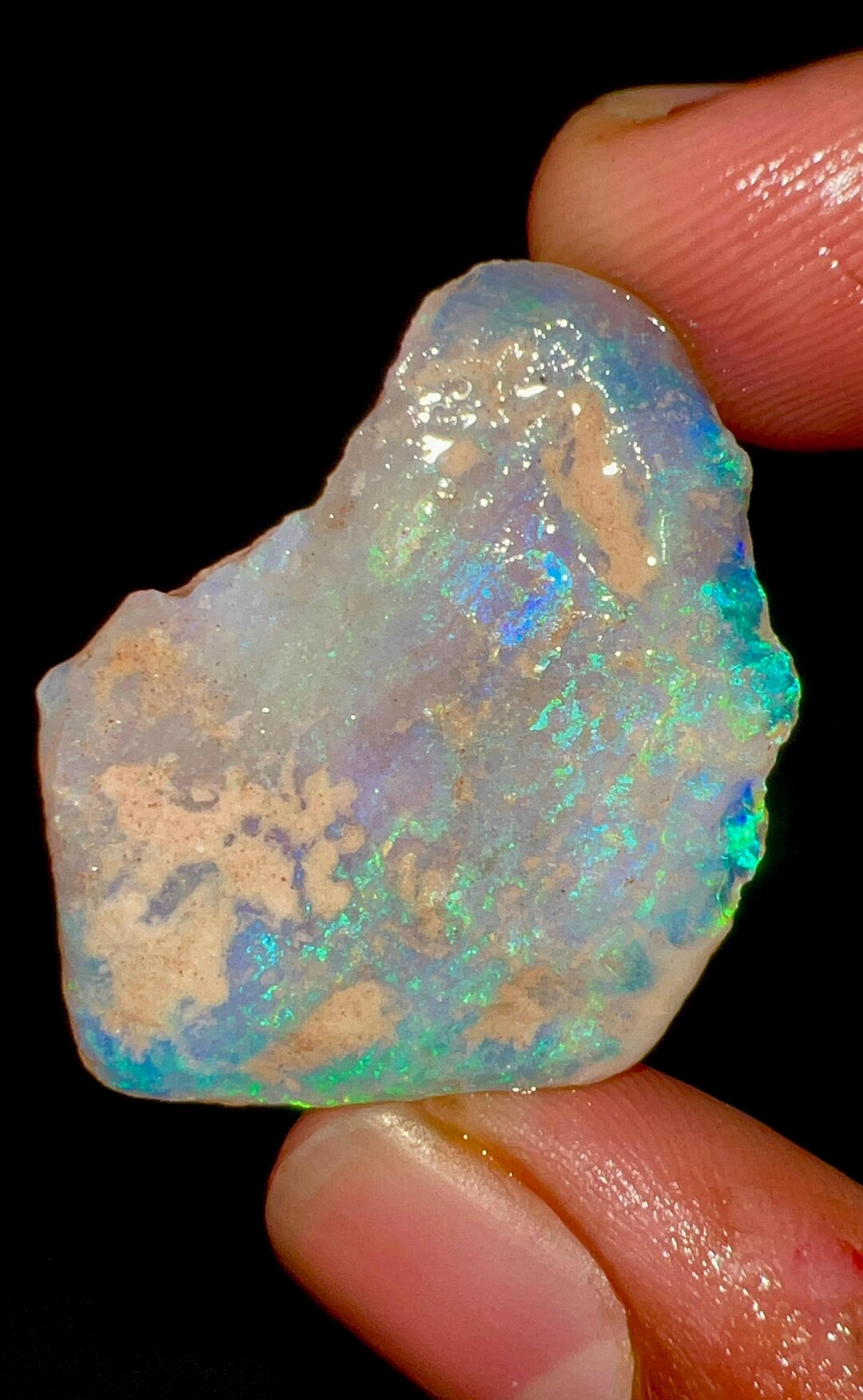 26.00 Carat Natural Australian Fire Opal Rough Blue Green Fire Solid ...