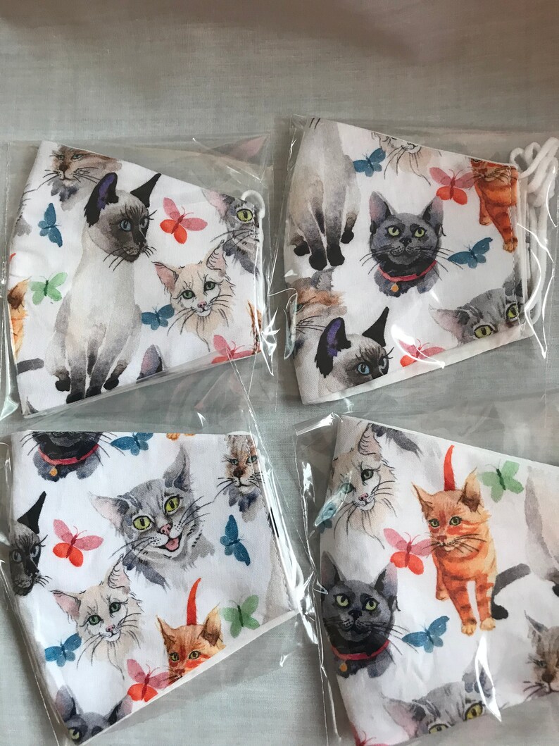 Ginger Cat, Siamese Cat, Black Cat, Smiley Cat Face Masks - Etsy