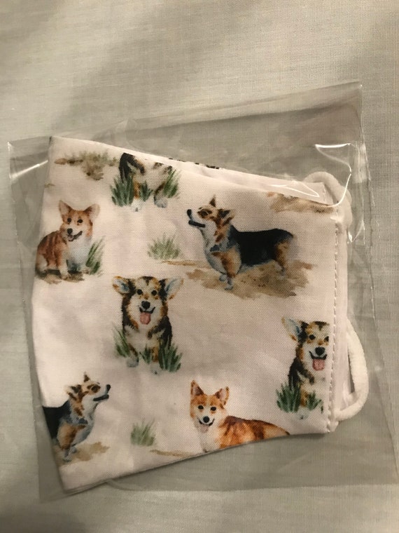 Pembroke Welsh Corgi Dog Face Mask. Cotton | Etsy UK