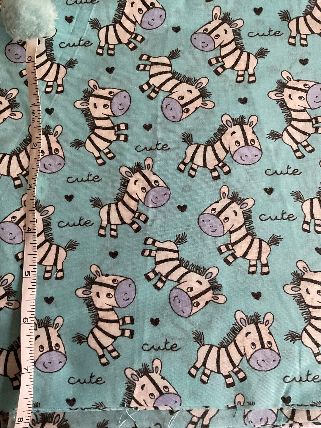 3 Metre Piece Light Blue Zebra Pattern Fabric. 42 Inches Wide - Etsy