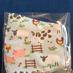 Novelty Farm Yard Face Mask. 5 Colours. 100% Cotton - Etsy UK