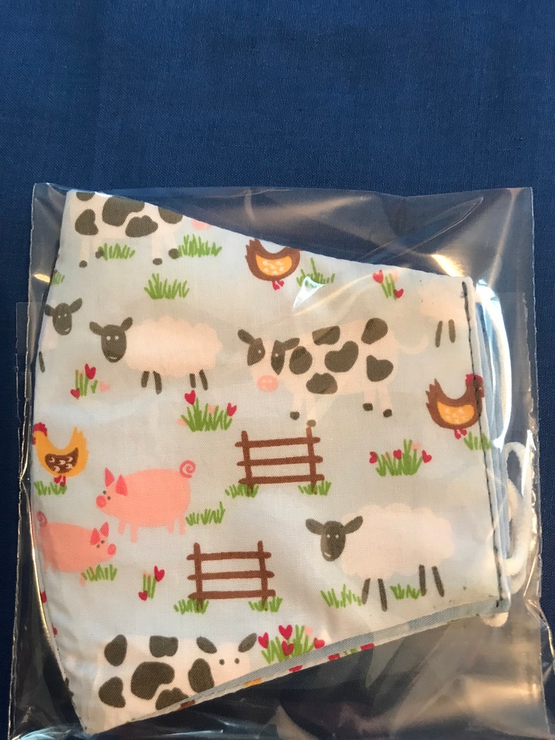 Novelty Farm Yard Face Mask. 5 Colours. 100% Cotton - Etsy UK