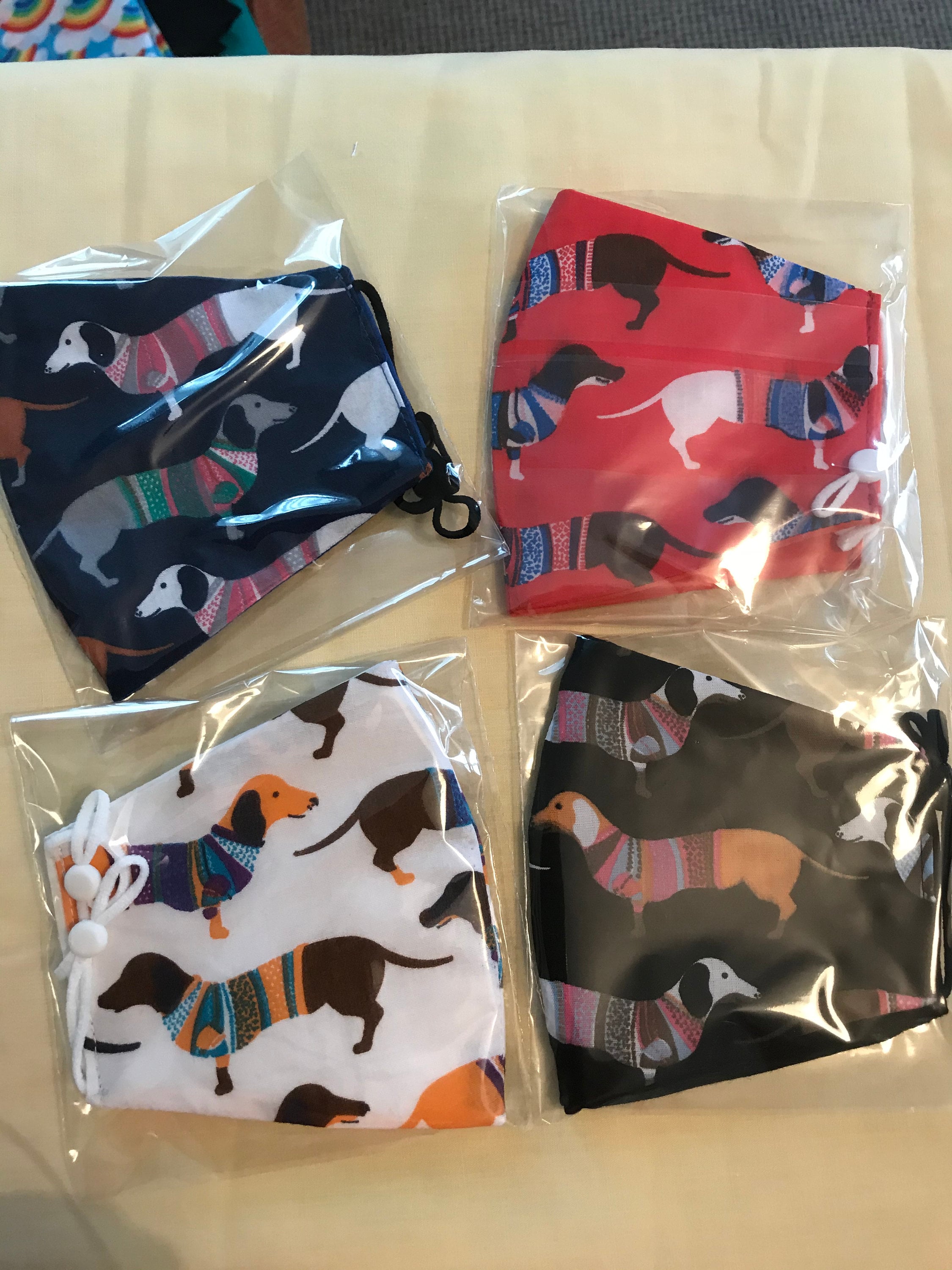 Dachshund Sausage Dog Cotton Face Masks 4 Colours - Etsy UK