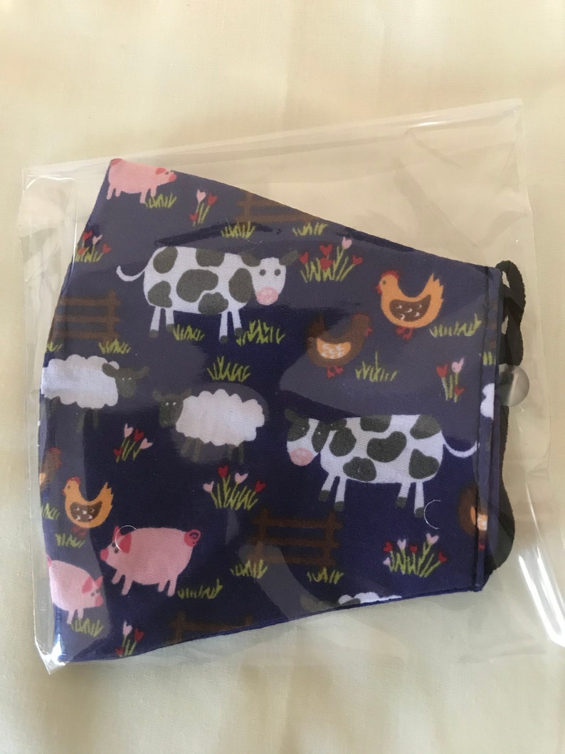 Novelty Farm Yard Face Mask. 5 Colours. 100% Cotton - Etsy UK