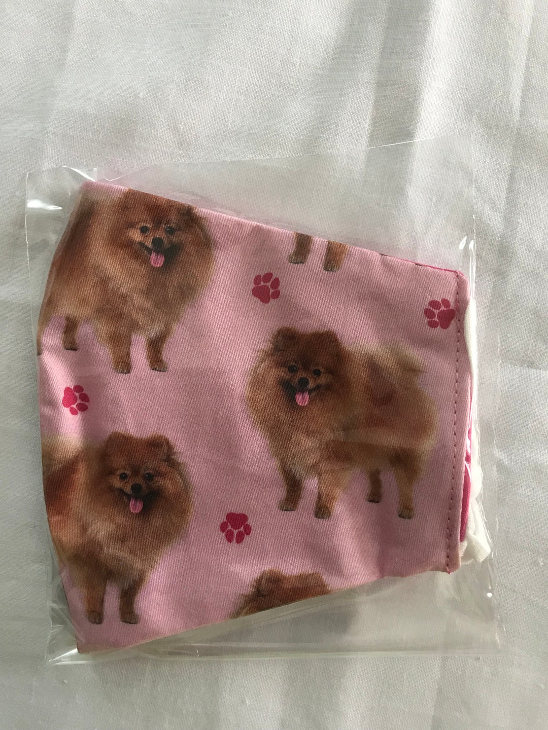 Lovely Pink Pomeranian Dog Face Mask. 100% Cotton - Etsy
