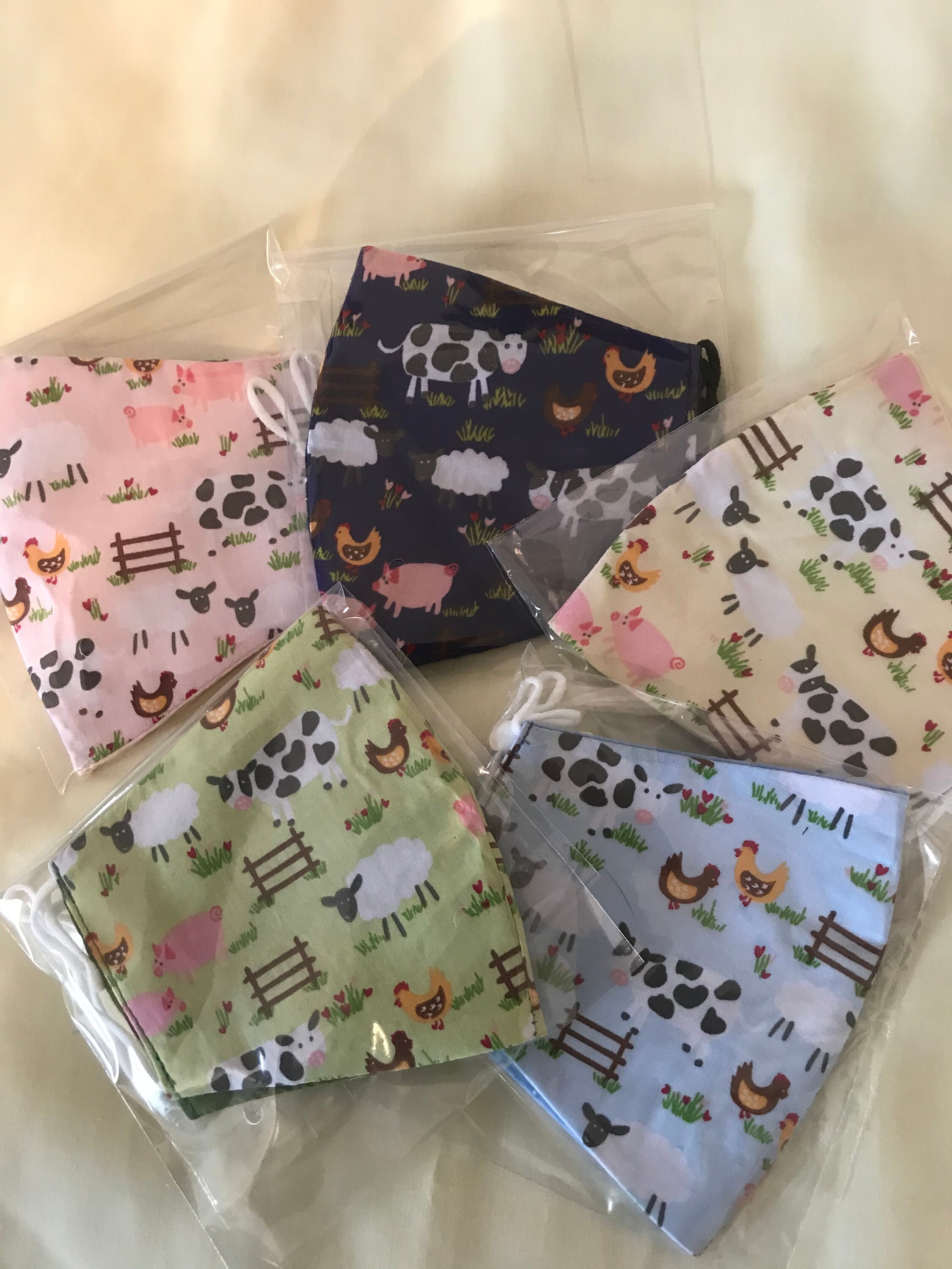 Novelty Farm Yard Face Mask. 5 Colours. 100% Cotton - Etsy UK