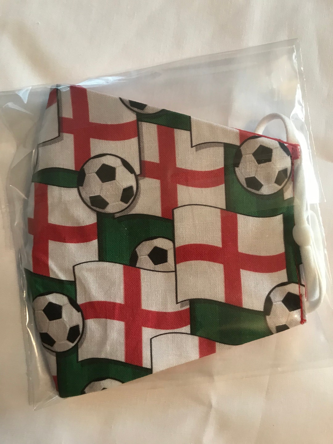 England Football Face Mask. Flag and Balls. 100% Cotton - Etsy