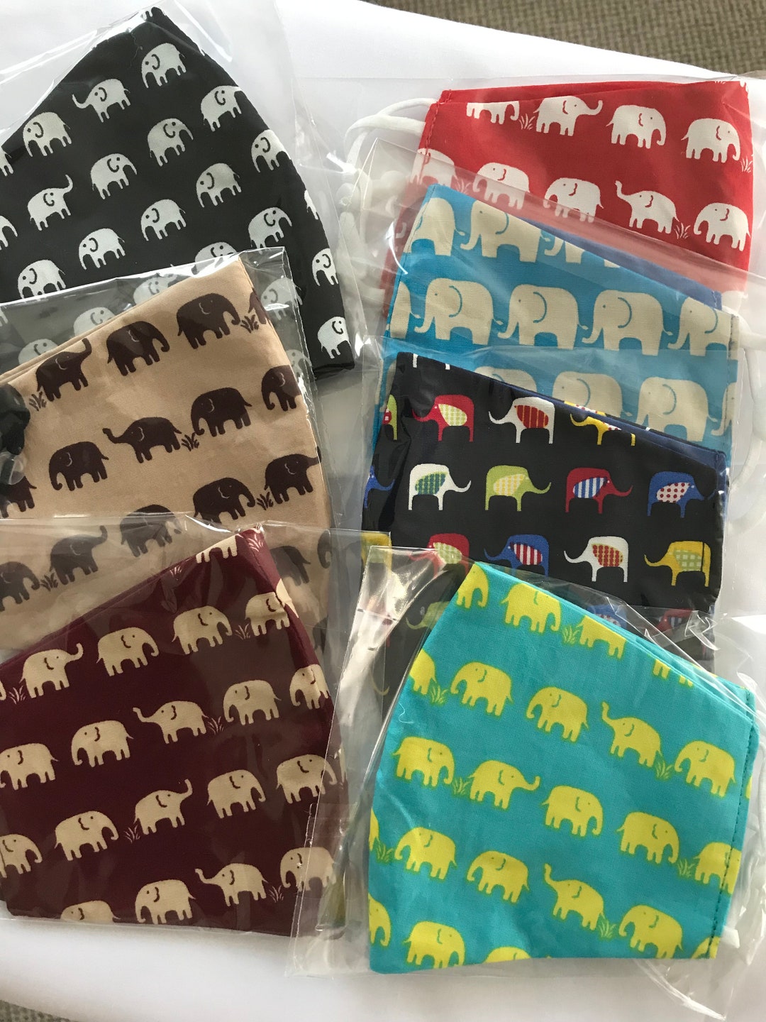 Elephants Walking in Line Face Mask. Now in 8 Colours. Cotton - Etsy