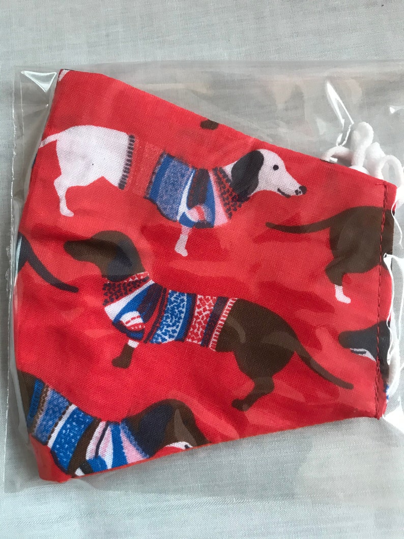 Dachshund Sausage Dog Cotton Face Masks 4 Colours | Etsy UK