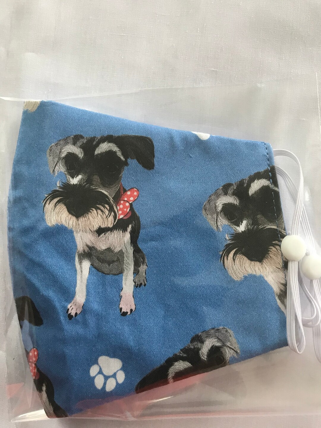Miniature Schnauzer Dog Blue Face Mask. Cotton. Lined - Etsy