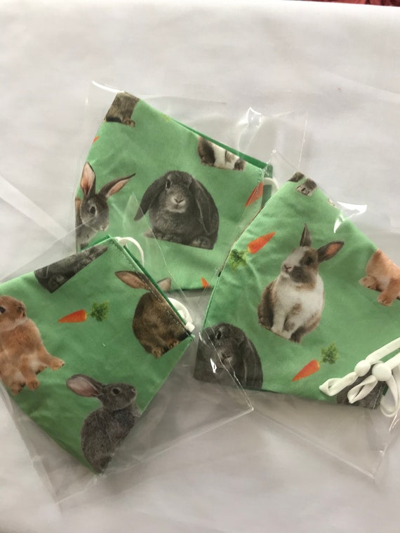 Bunny Rabbit Face Mask. so Cute 100% Cotton | Etsy