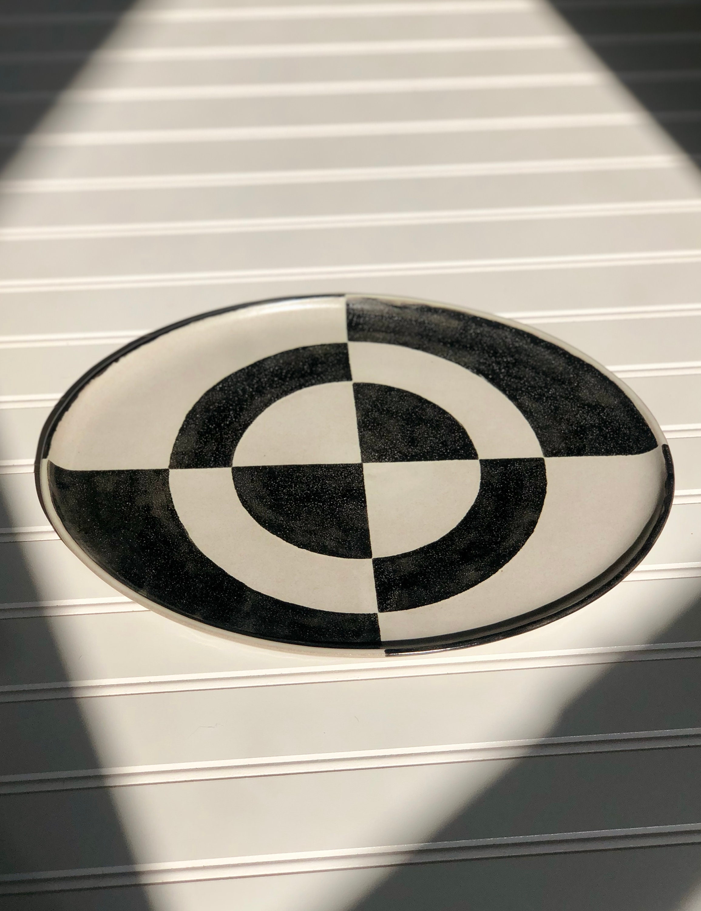 Ceramic Oval Geometric Quilted Tray - Etsy