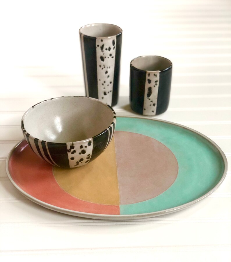 Handmade - Ceramic Oval Sunrise Tray - Etsy