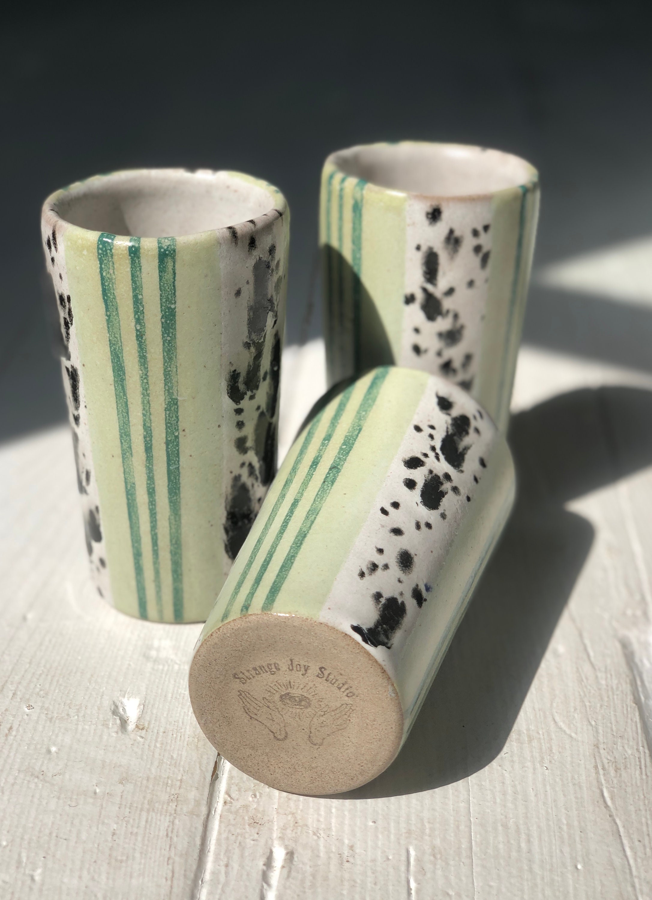 Tall Ceramic Cup- Hard Candy- Green - Etsy