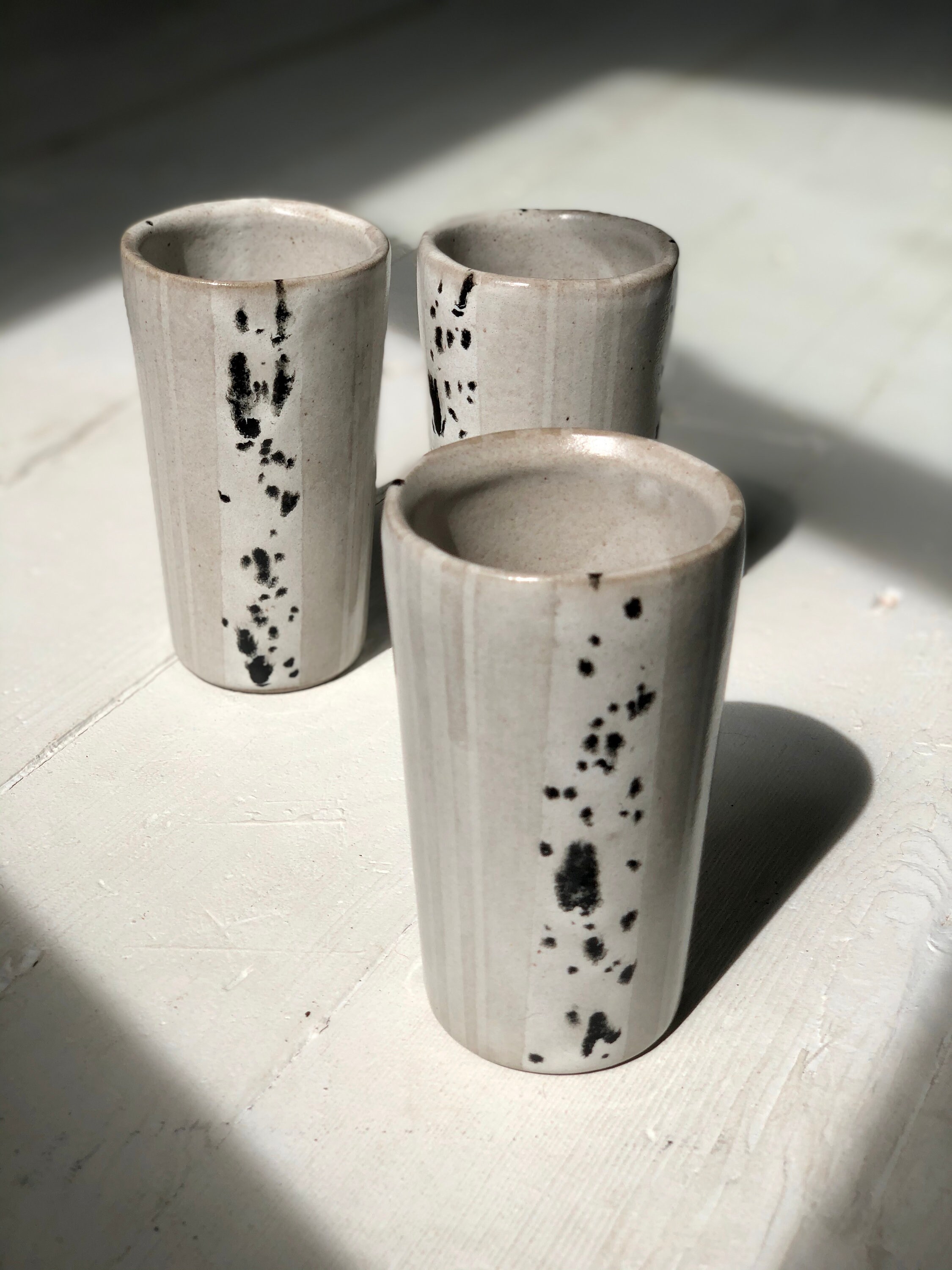 Handmade Ceramic Tall Cup- Retro- Black and White - Etsy