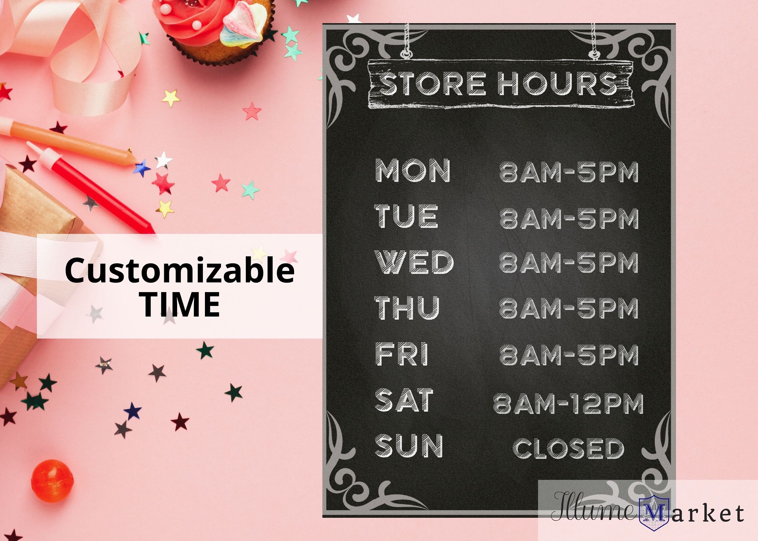 Store Hours Sign 8 X 11, Business Hours Sign, Open Closed Sign, General ...