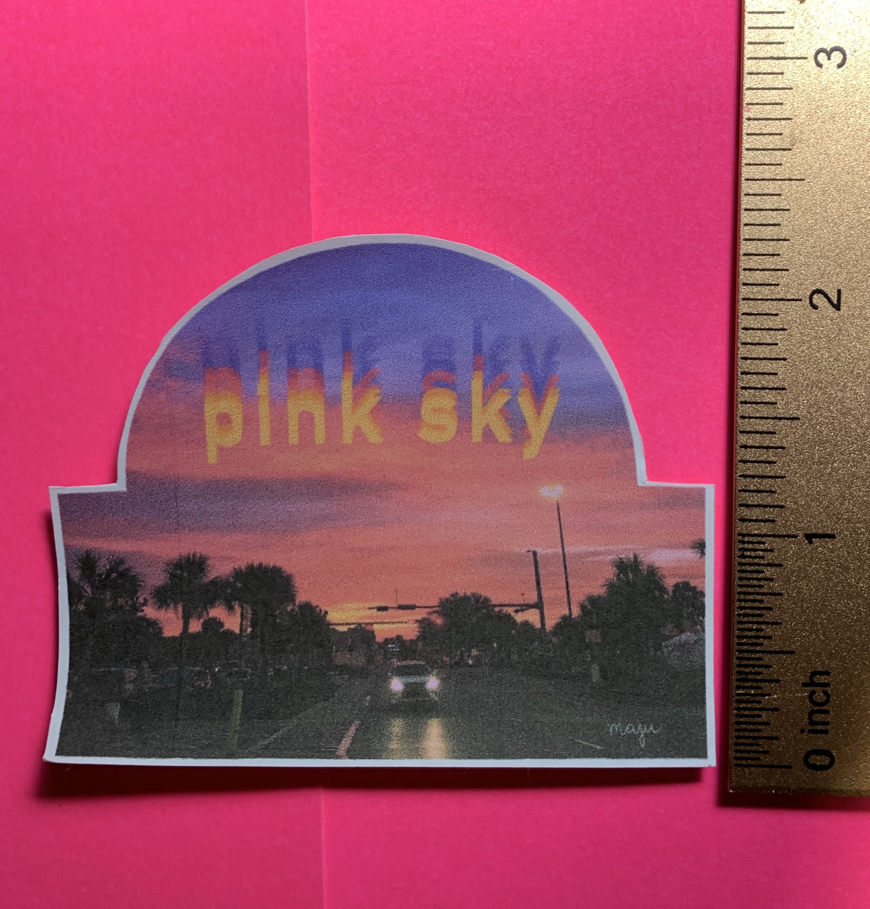 Pink sky sticker | Etsy