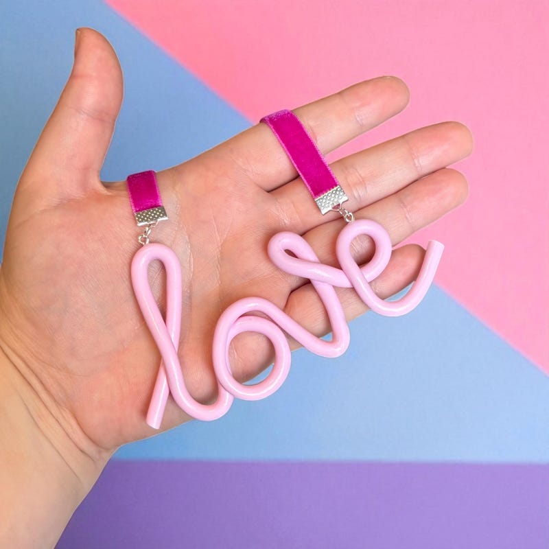 Clay Word Necklace - Etsy UK