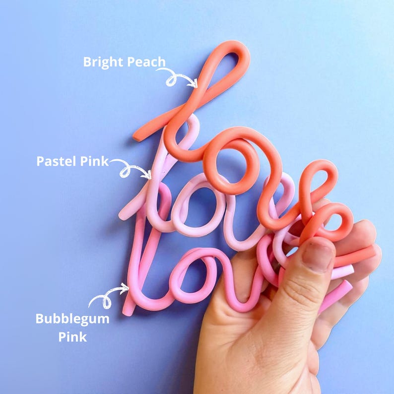 Handmade LOVE Necklace | Polymer Clay Word Pendant | Velvet Ribbon ...