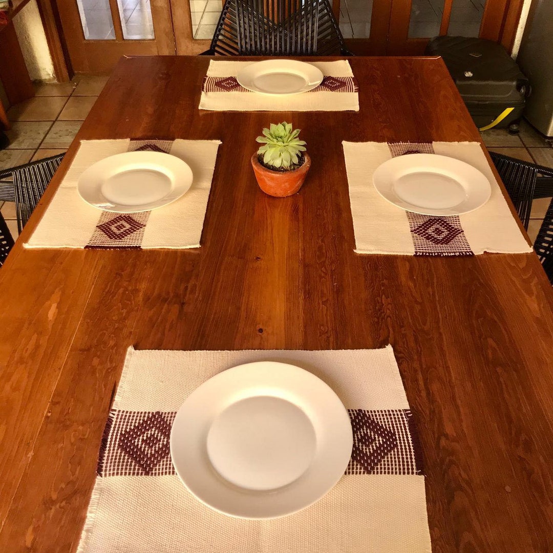 4 Individual Hand-embroidered Tablecloths. Home Décor. Unique Piece ...