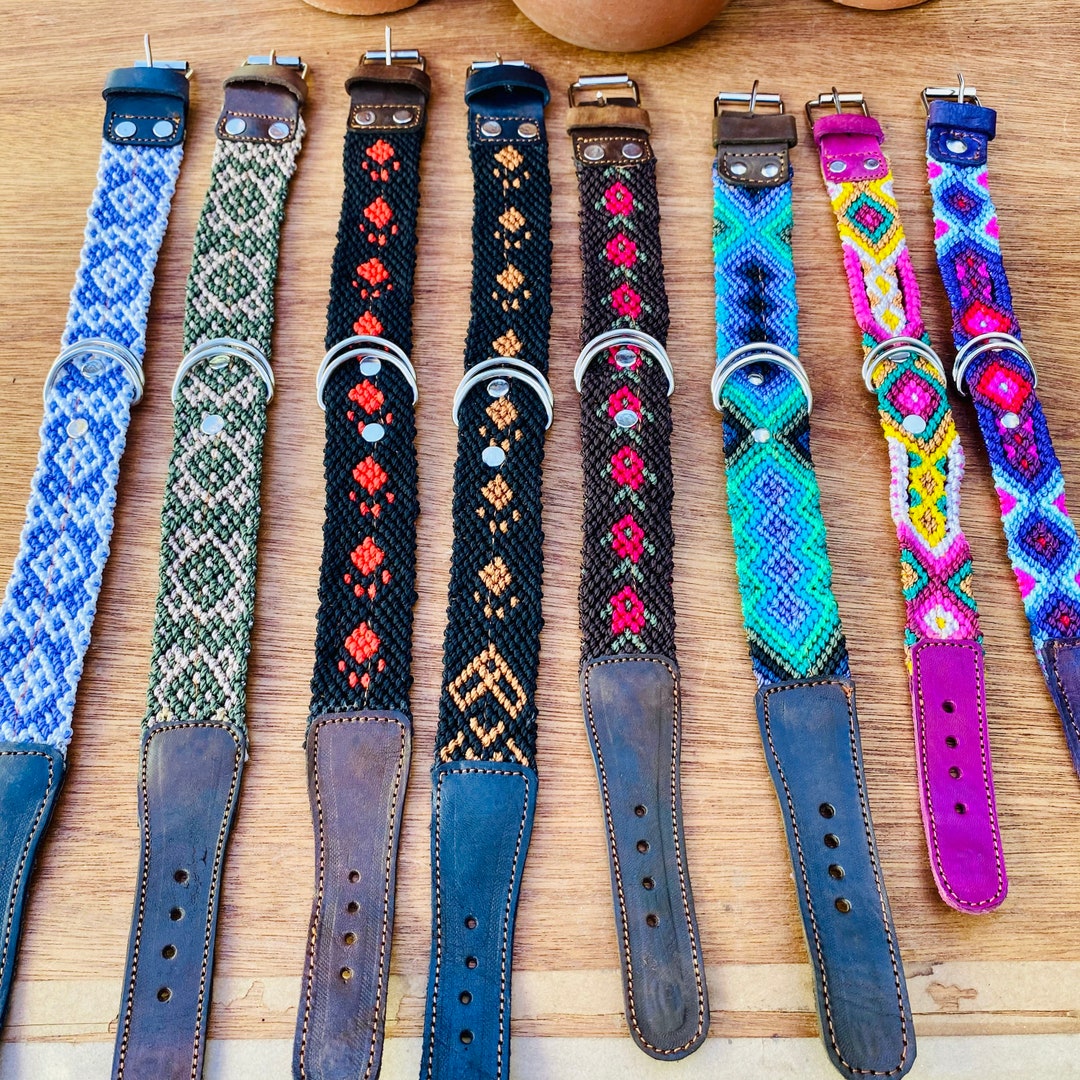 Artisanal Dog Collar. Colorful Dog Collar. Mexican Design. Colorful ...