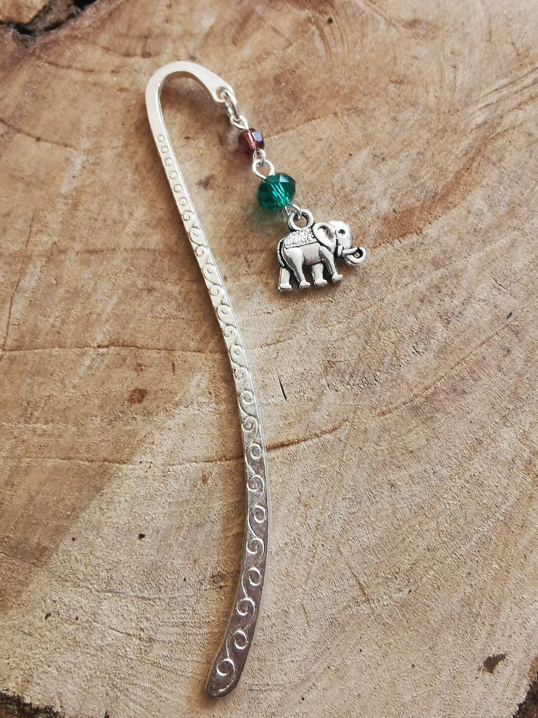 Elephant Bookmark: Handmade Crystal Accent, Devon - Etsy
