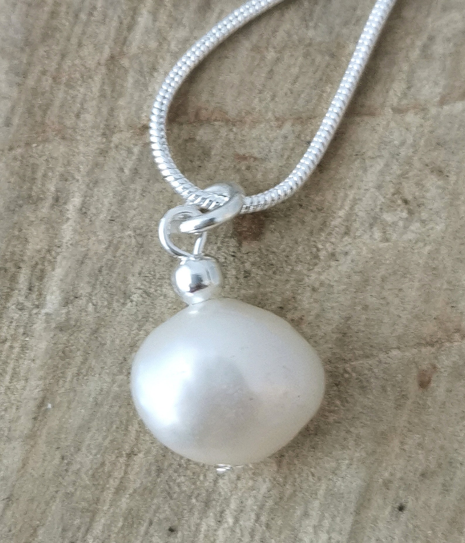 Simple single pearl necklace. Single pearl drop necklace. | Etsy