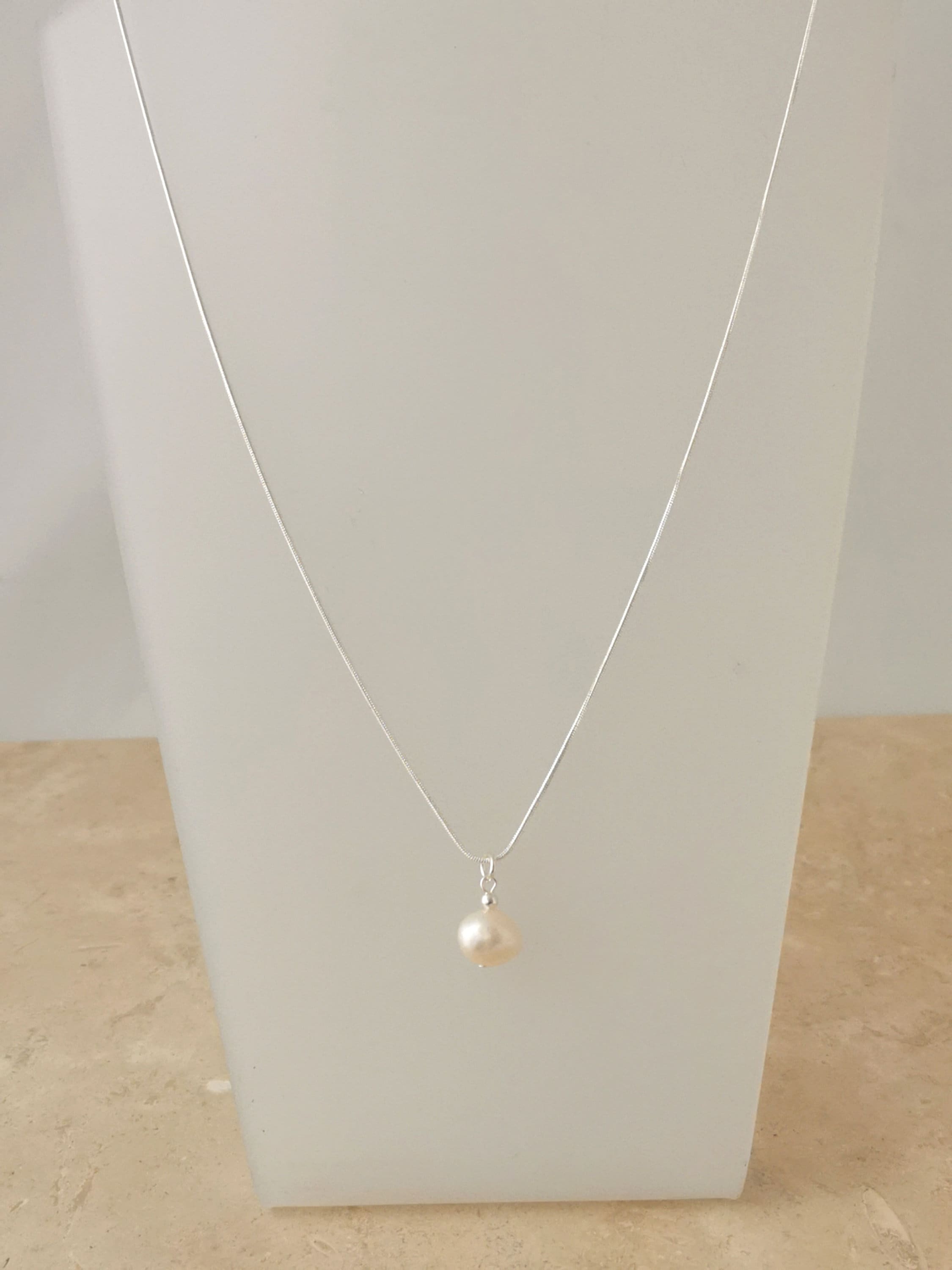 Simple single pearl necklace. Single pearl drop necklace. — Miss ...