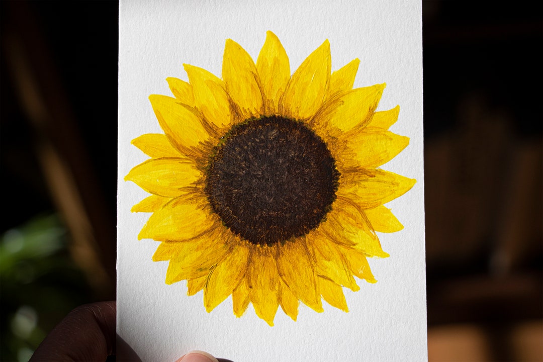 Sunflower Blank Card - Hand Painted - Printable Digital Download ...