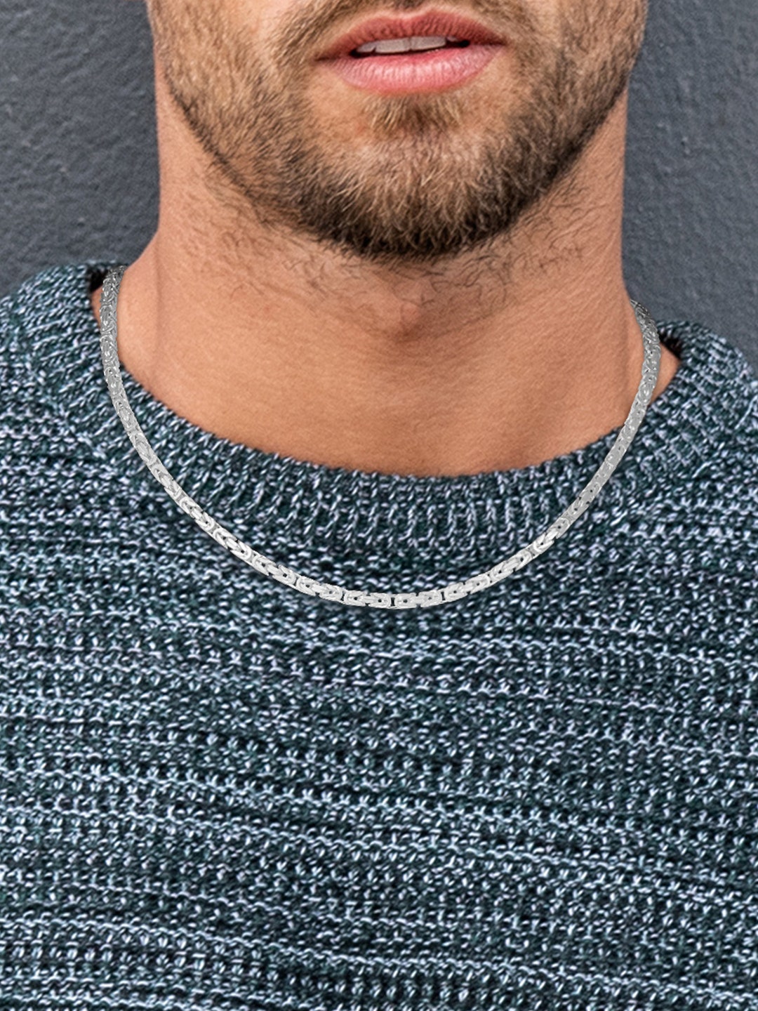 Modabilé King Chain Silver Men's Necklace Made of 925 Sterling Silver 2 ...